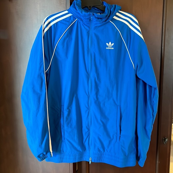 adidas | Jackets & Coats | Adidas Blue Lightweight Jacket | Poshmark